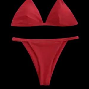 Swim | Red String Bikini Set | Poshmark